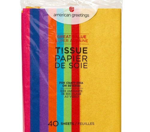 QTY (2 PK OF 40): American Greetings Light Bold MULTI Colored Tissue ...