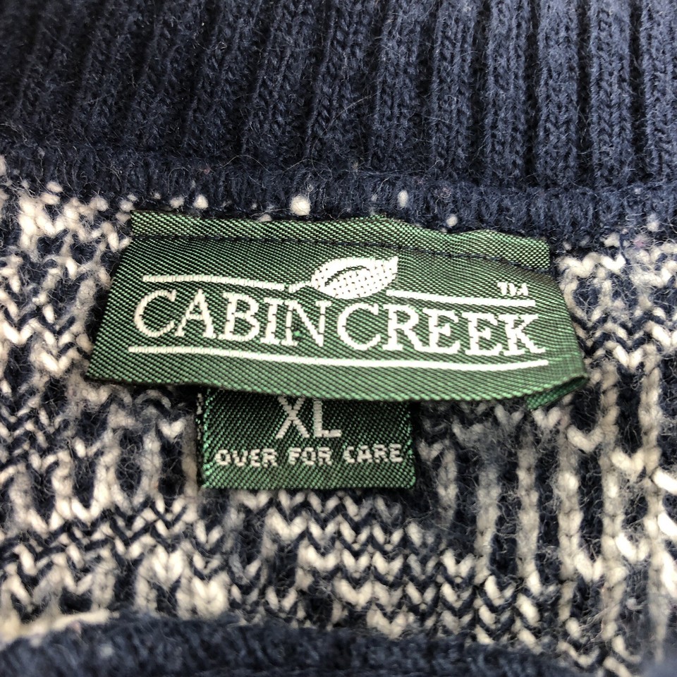 Cabin Creek Long Sleeve Acrylic Knit Sweater XL Multicolor Nordic Fair ...