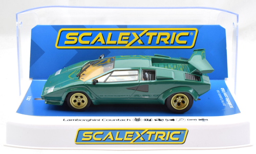 Scalextric Verde Pino Green Lamborghini Countach DPR Lights 1/32 Slot ...
