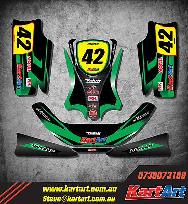 Tony Kart OTK cadet full custom KART ART sticker kit THUNDER STYLE ...