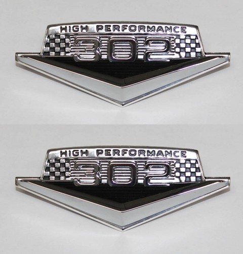 NEW! 1965 - 1966 Ford Mustang 302 V8 HiPo Fender Emblem Set High ...