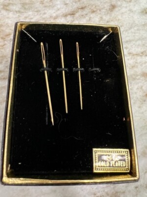 Vintage 24 Kt Gold Plated Sewing Needles in Box Set Of 3 | eBay