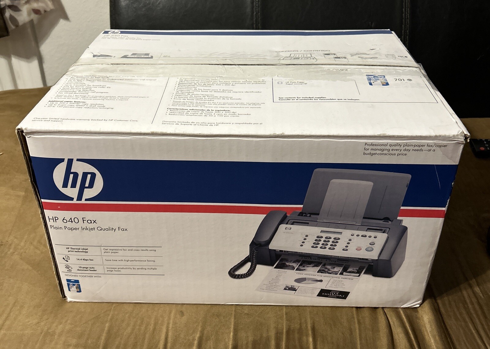 HP 640 Fax Plain Paper Inkjet Quality Fax Machine CB782A New Opened Box ...