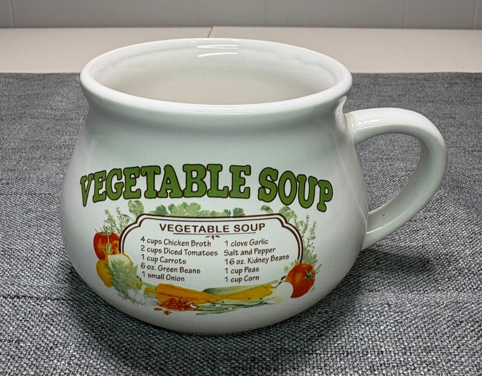 Vintage Vegetable Soup Recipe Bowl Cup Mug | eBay