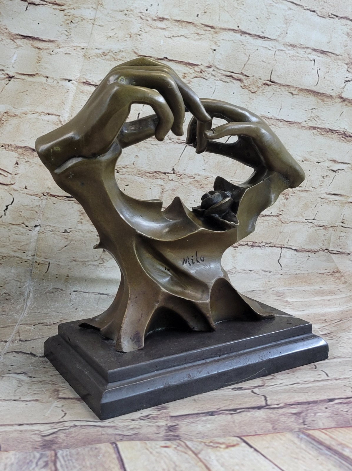 Signed Original Two Hands Anniversary Wedding Engagement Gift Bronze ...