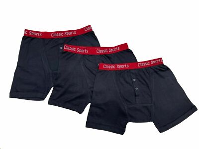 Mens Red Band Poly Cotton Boxer Shorts Trunks Underwear Pack of 3 S ...