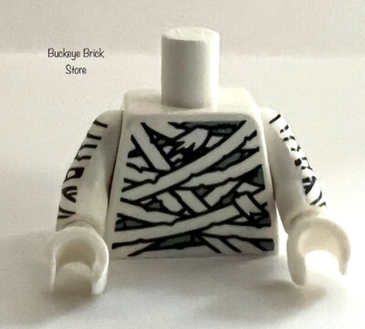 Lego NEW White Torso Mummy Wrapping Bandages over Sand Green Pattern | eBay