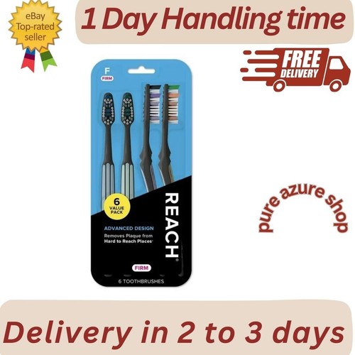 Reach Advanced Design Toothbrush, Firm Bristles, 6 Count Value Pack ...