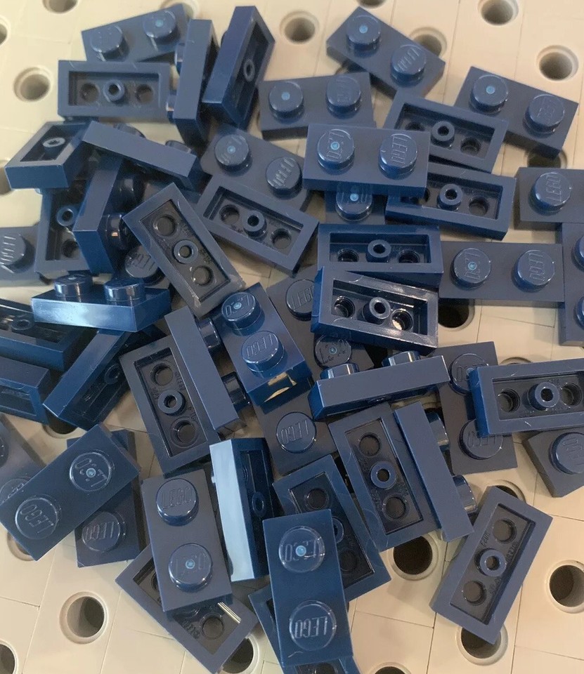 Lego Earth Blue 1x2 Base Plate Tiles 1 X 2 Bricks Plates New Lot Of 50 ...