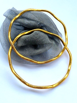 2 ARMREIFEN aus 875 GOLD GELBGOLD 21KT *rund* 74 mm Ohne Verschluß👍 ...