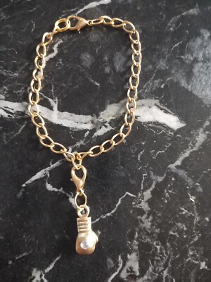 Gold Plated Boxing_Kickboxing Glove Bracelet Mens/Boys. Good Luck ...