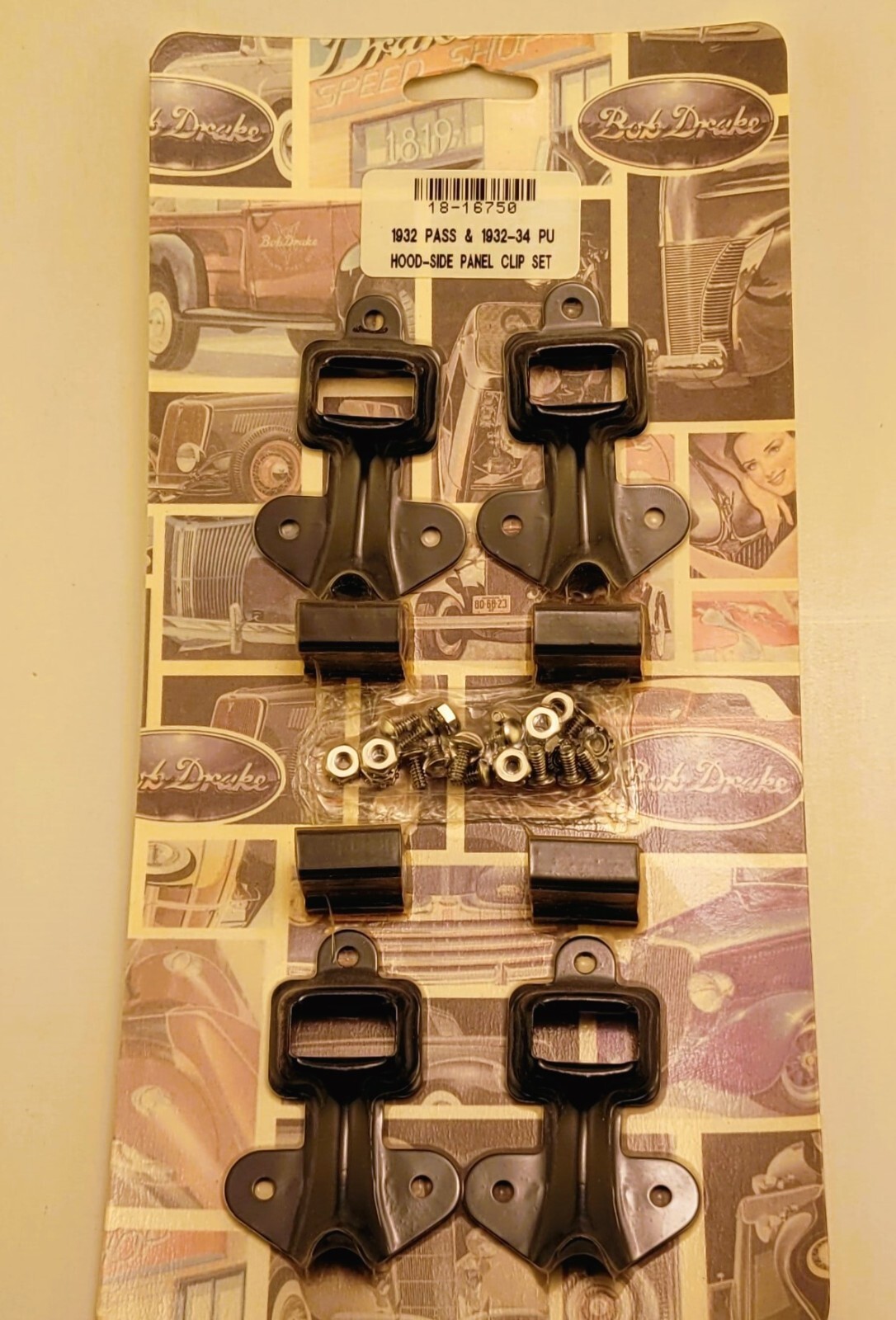 Bob Drake Ford Parts Hood-Side Panel Clip Set #18-16750 1932 Pass & 32 ...