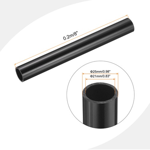 PVC Rigid Round Pipe 21mm ID 25mm OD 20cm 8" Length Black High Impact ...