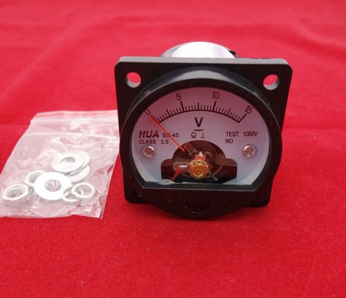 DC 0-15V Analog Voltmeter Analogue Voltage panel meter SO45 directly ...