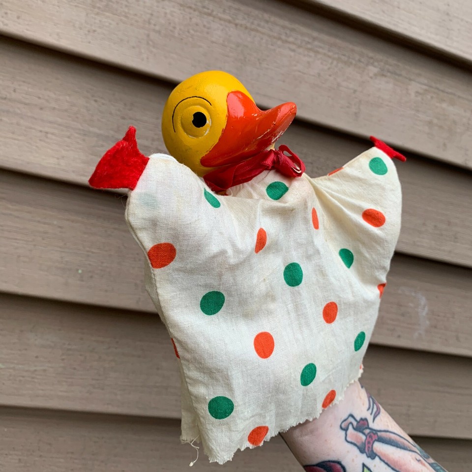 Pre-1930’s Antique Chalk Hand Puppet Duck Ducky Vintage Toy ...
