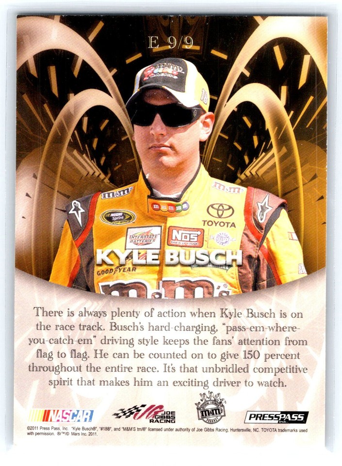 Kyle Busch 2011 Press Pass Eclipse #E 9 Encore | eBay