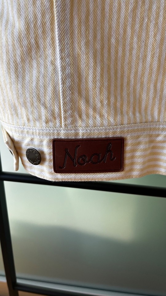 Noah yellow striped denim jacket size M | eBay
