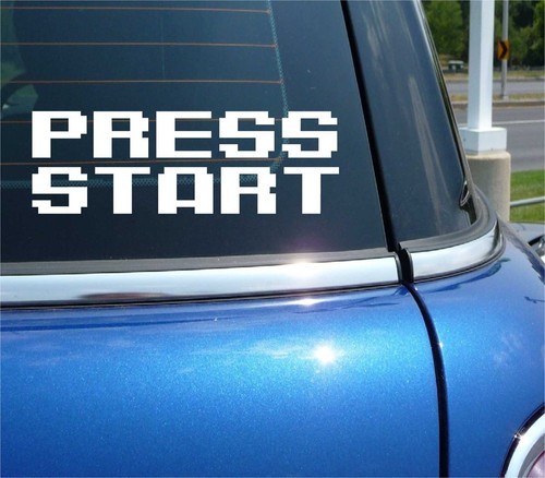 PRESS START DECAL STICKER FUNNY RETRO 8 BIT VIDEO GAME SYSTEM PLAY CAR ...