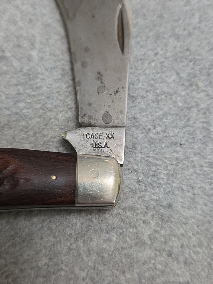 Case XX Vintage Hawkbill 1975 5 Dot 61011 Brown Jigged Wood Handle USA ...