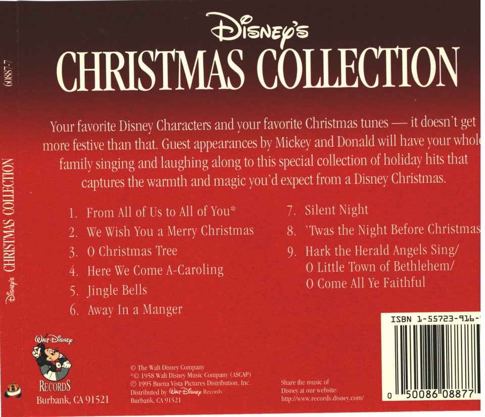 DISNEYS CHRISTMAS COLLECTION VOL 1 (CD, 1995, Walt Disney) | eBay