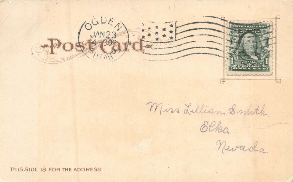 Ogden Utah Towards Wasatch Mountains Antique Postcard Undivided Back ...