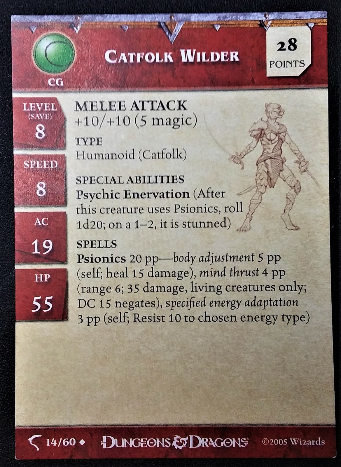 Catfolk Wilder #14 Deathknell D&D Miniatures CARD ONLY | eBay