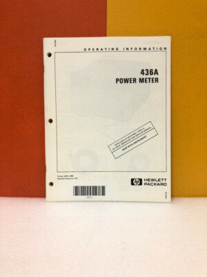 Manuals & Books - 436A Power Meter