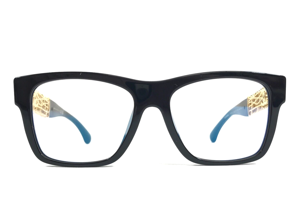 Chanel Eyeglasses Frames 3478-S-A c.622/SB Black Square Gold Full Rim ...