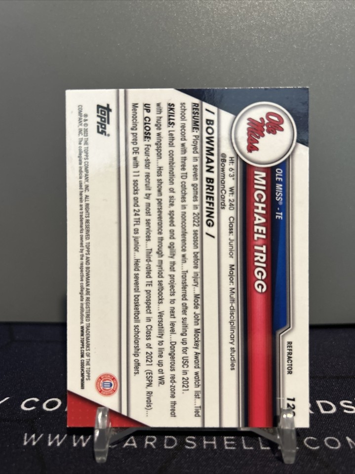 2023 Bowman Chrome U Refractor Michael Trigg Rc Ole Miss Rebels #128 | eBay