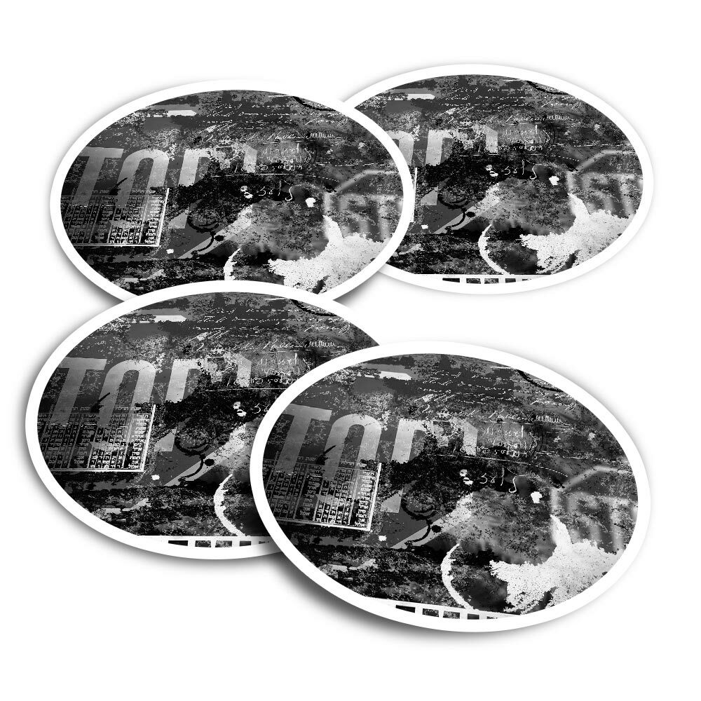 4x Round Stickers 10 cm - BW - Stop Sign Graffiti Grunge Art #42056 | eBay