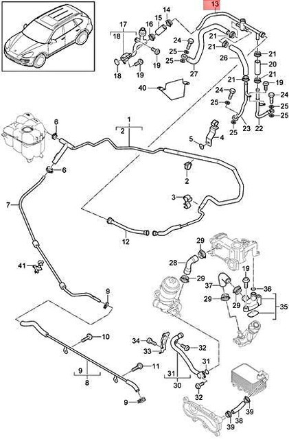 Genuine Porsche Cooling Water Tube R 95810608600 / 958-106-086-00 OEM ...