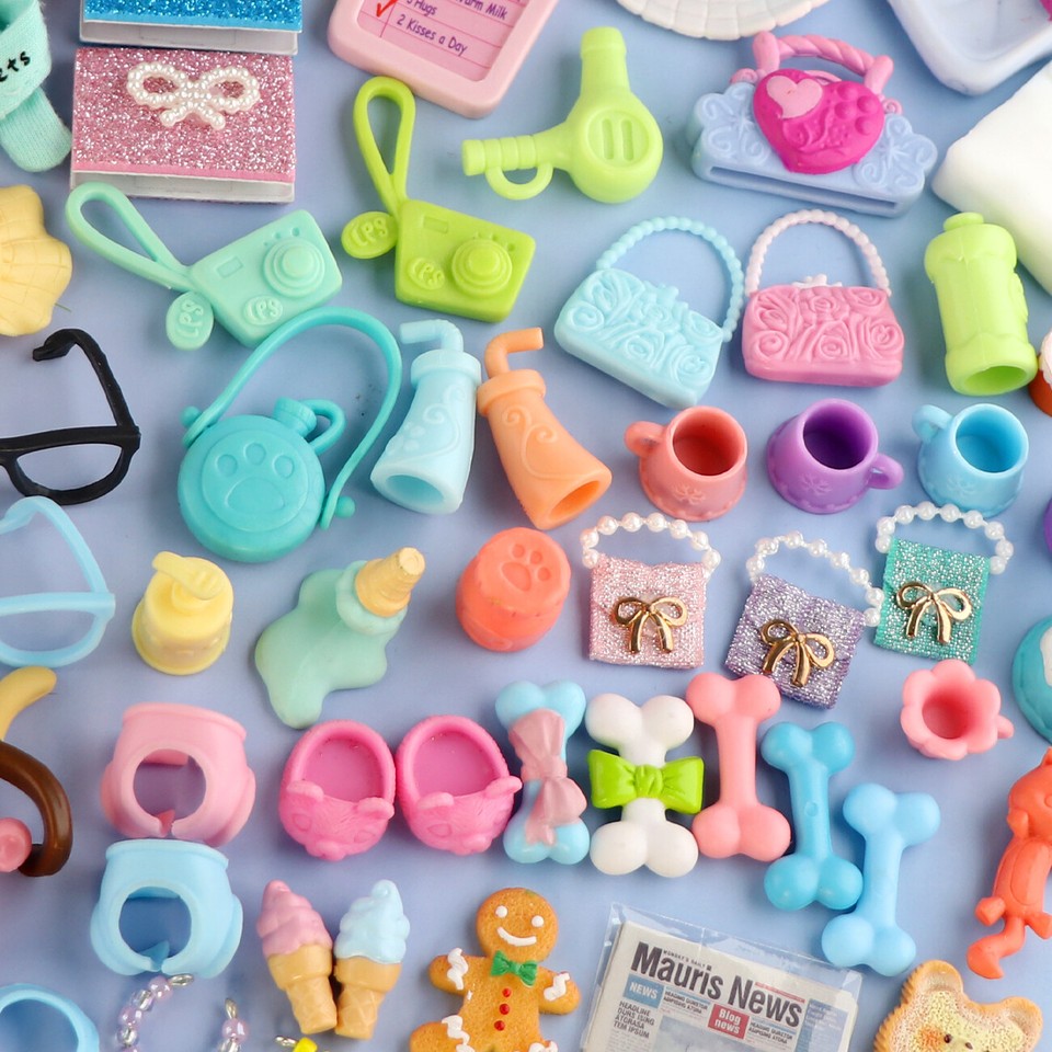 Random Accessories 35pcs Clothes Collar Bows Skirt Outfit for lps Toys ...