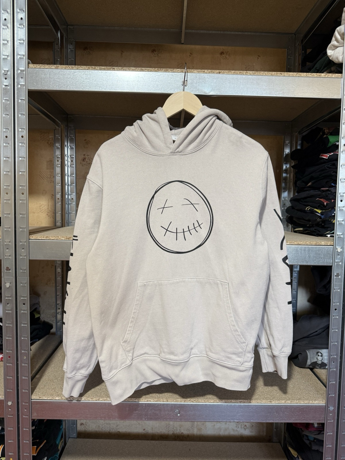 Rare Travis Scott Dead Smiley Face Rap Grey Men’s Hoo… - Gem