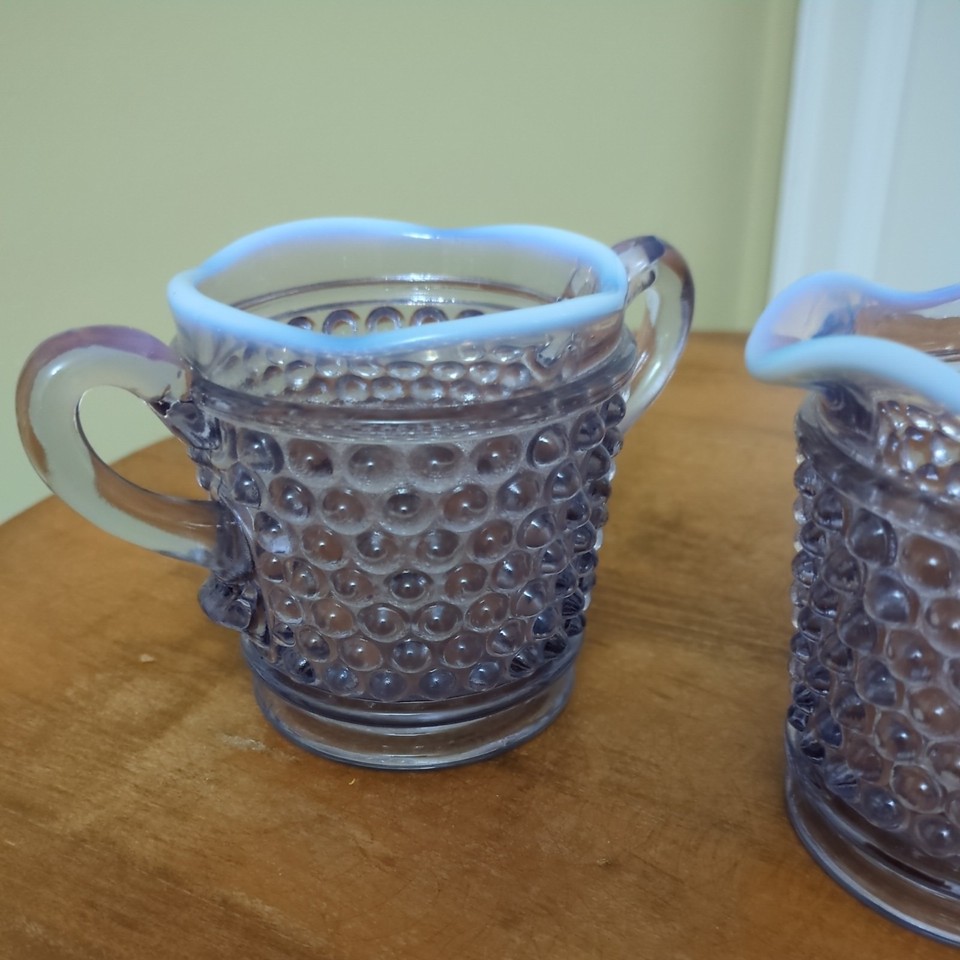Westmoreland Lilac Lavender Opalescent Hobnail Sugar Creamer Vintage | eBay