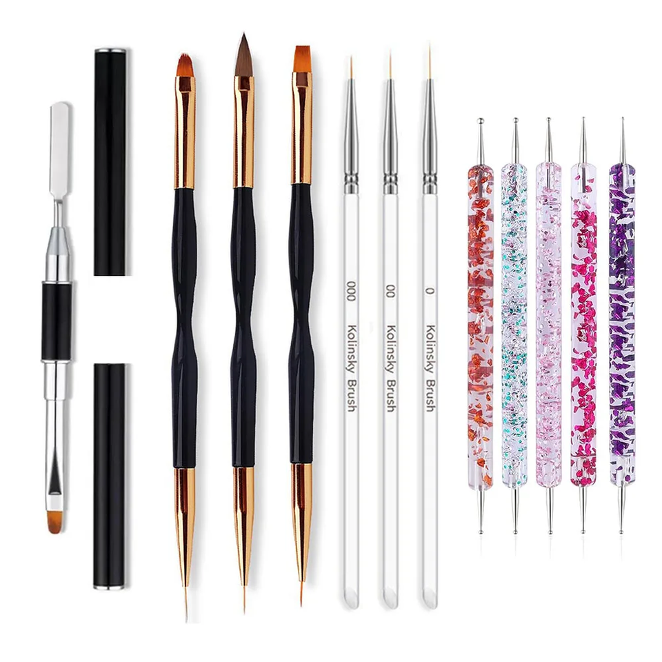 Nail Art Brushes, Nail Art Tool Set, Dotting Tools, Dust Brush,Striping ...
