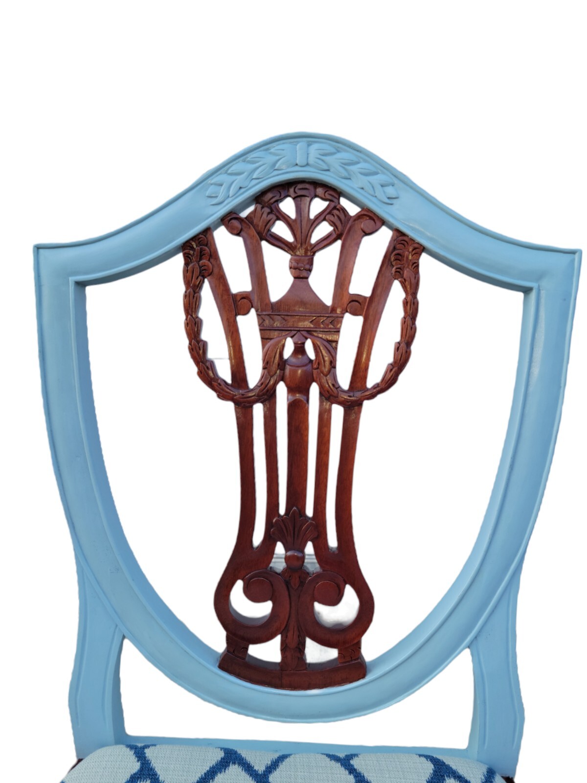 Gustavian shield back swags Hepplewhite in solid mahogany | eBay