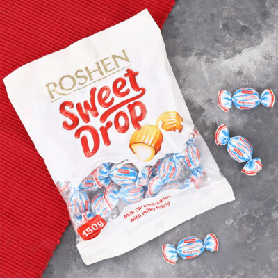 Ukrainian Sweets ROSHEN Milk Caramel Hard Candies "Sweet Drop" 150g / 5 ...