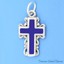 Dark Blue Enamel Cross Two-Sided 925 Sterling Silver Charm Pendant MADE ...