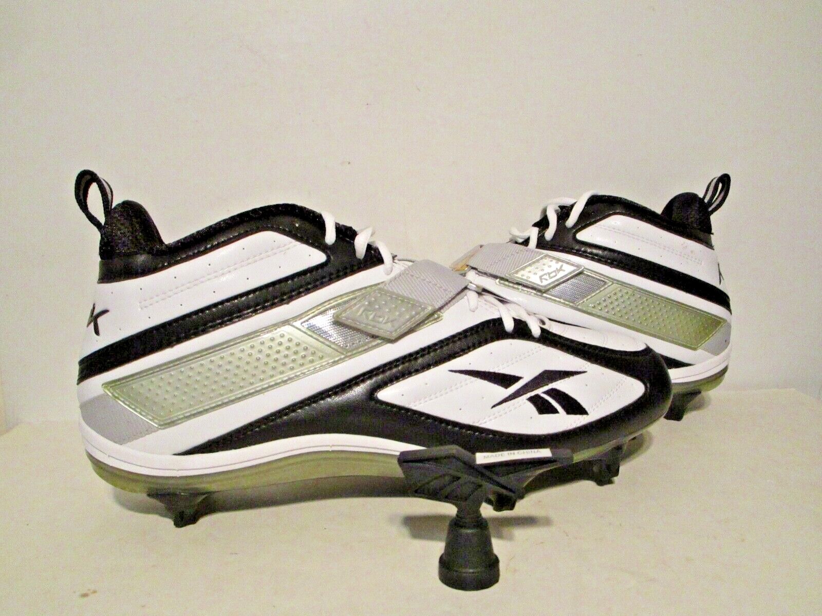 Reebok Mens NFL Pro Workhorse Mid D2 Cleats Shoes White Black Size 16 ...