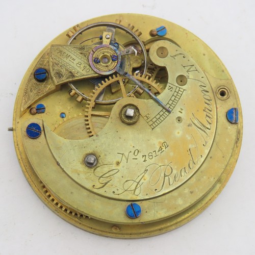 United States Watch Co. Key Wind & Key Set From Back “G. A. READ ...