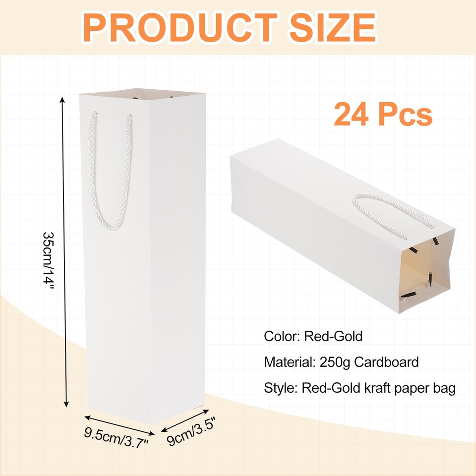 24Pcs Wine Gift Bags 3.7x3.5x14 Inch Paper Wine Bottle Gift Bag Bulk ...