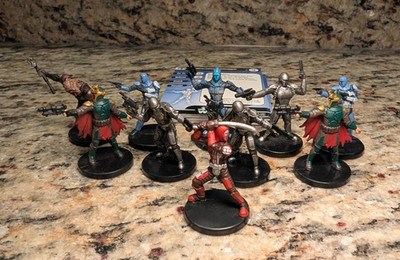 WOTC Star Wars Miniatures - Mandalorian Army Set - 10 Figures w/ Cards ...