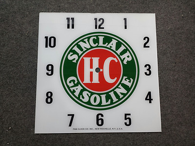 *NEW* 15" SINCLAIR HC GASOLINE GAS OIL GLASS replacement clock FACE FOR ...