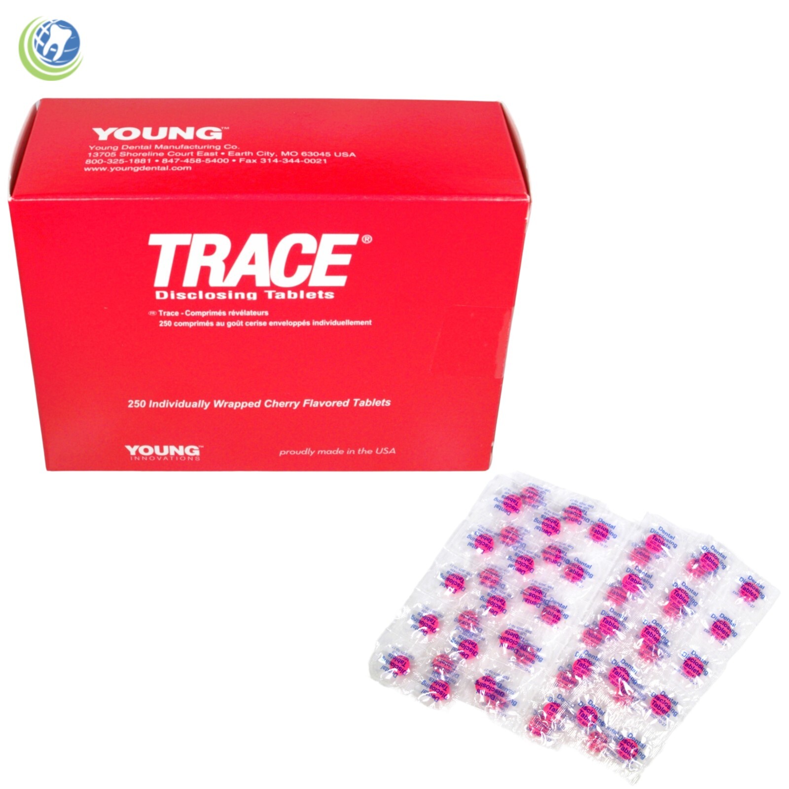 Trace Dental Plaque Disclosing Tablets Cherry Flavored Individually ...