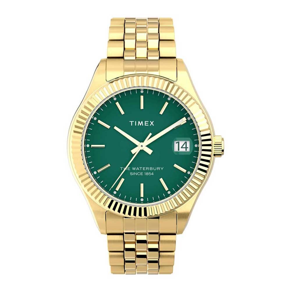 Timex Waterbury Legacy Stainless Steel 34mm Gold Green Ladies Watch ...