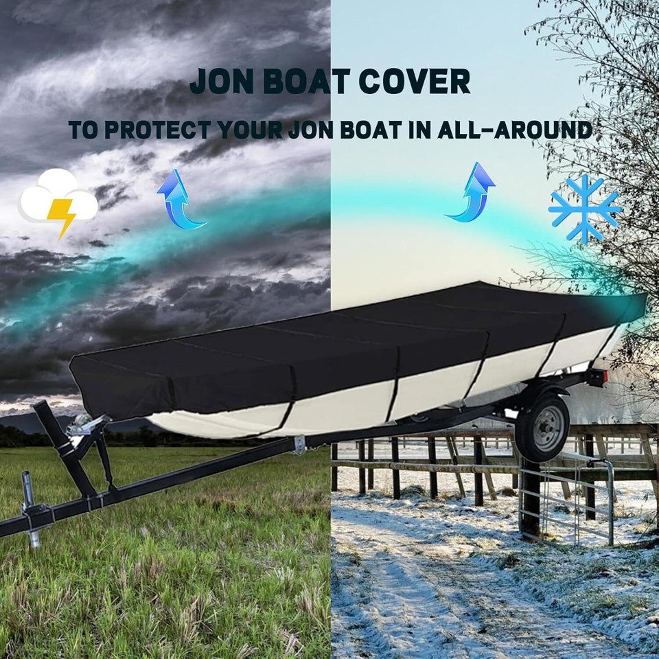420D 10-12 ft Double waterproof Jon Boat Covers ,Beam Width up to 70 ...