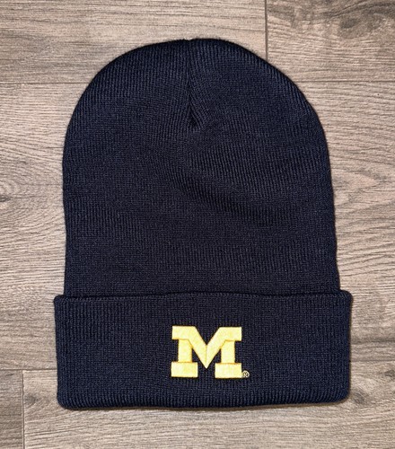 NCAA Michigan Wolverine Beanie Hat Men Unisex Navy Blue | eBay