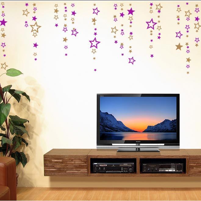 Up to 104 Stars Vinyl Stickers Various Bedroom DIY Wall Window Kids ...