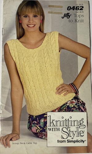 VTG 1987 - Simplicity Knitting With Style, Jiffy Tops To Knit, Book ...
