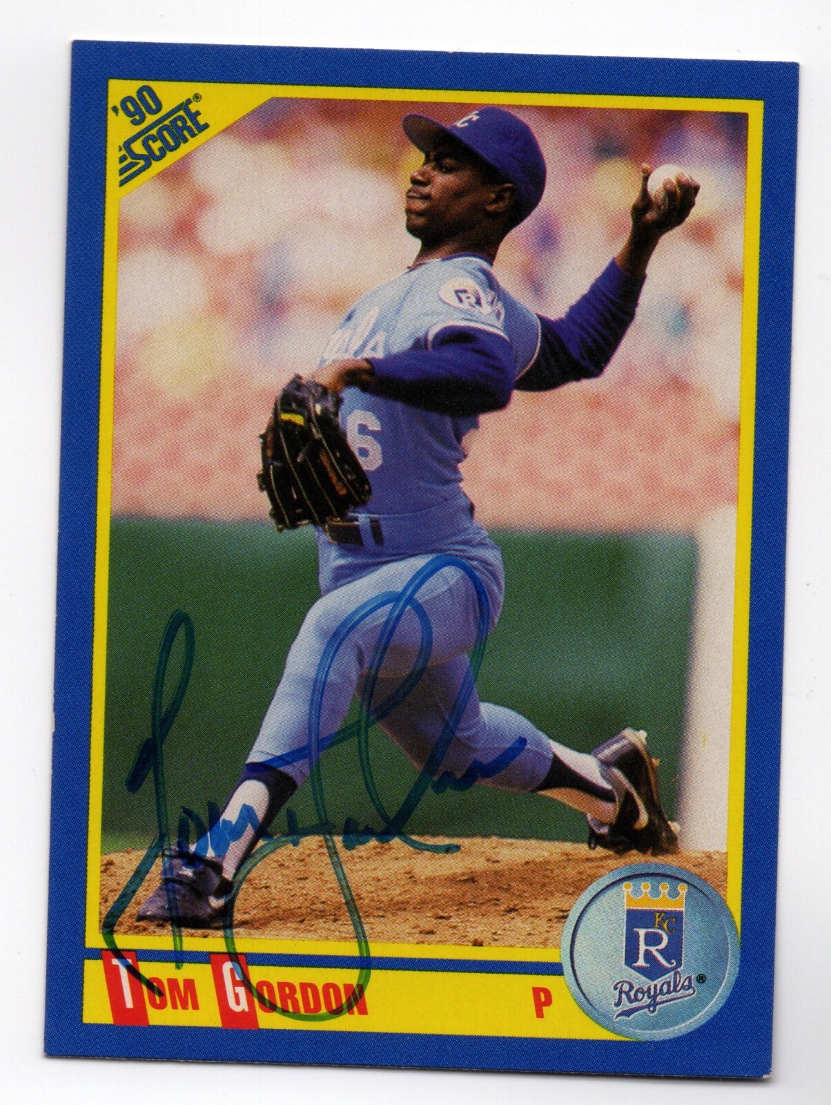 Tom Gordon Autograph On a 1990 Score - Kansas City Royals (Read!) | eBay